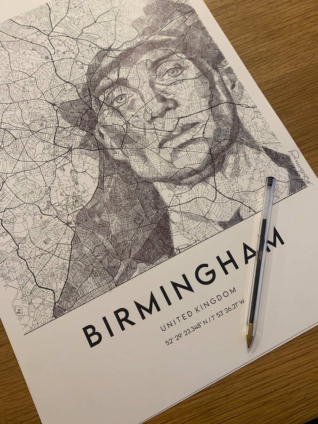 Birmingham - Original Ballpoint Drawing - Etsy