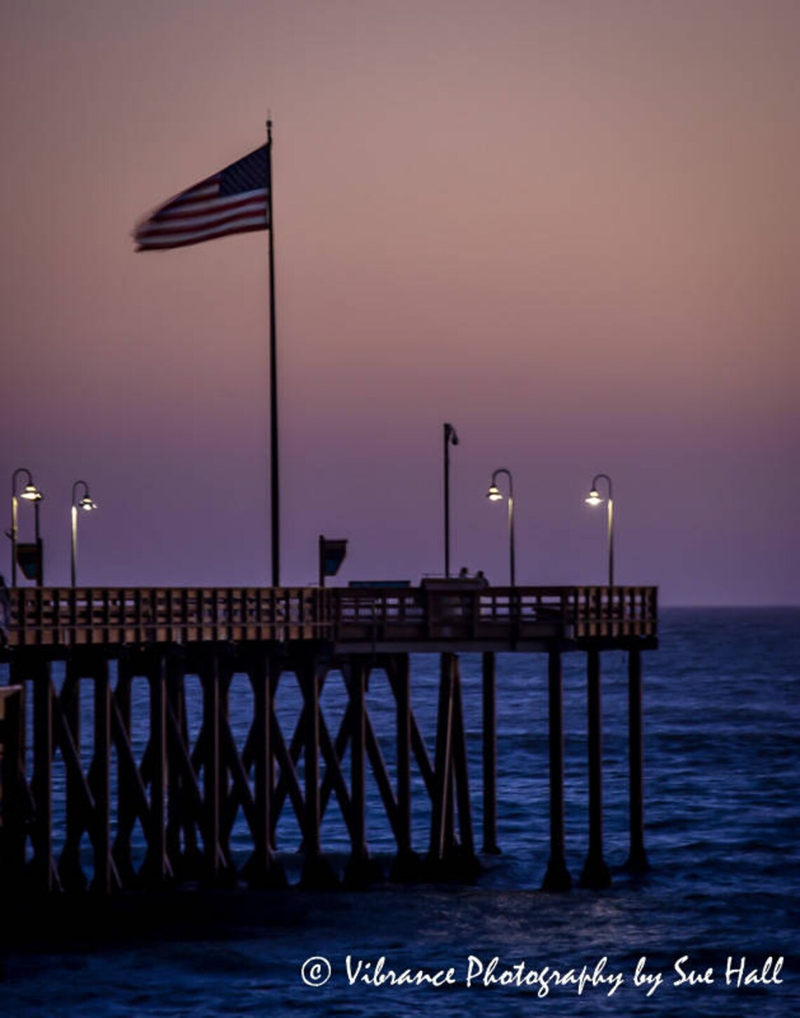 Flag on Ventura Pier at Dusk, Ventura, CA - Etsy