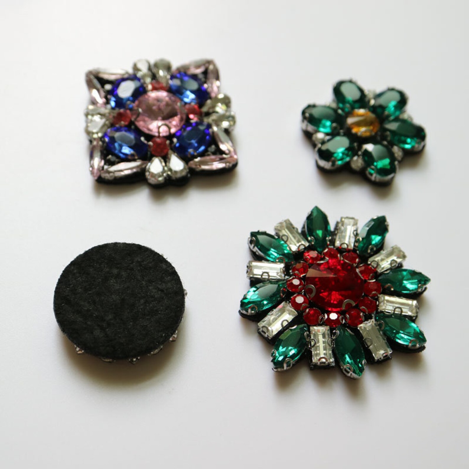 4pcs/set Round Flowers Handmade Rhinestone Beaded Patch for - Etsy