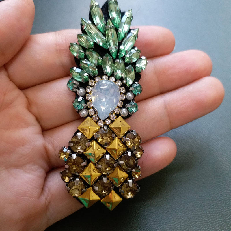 2pc Pineapple Patch 82.7cm 3D Handmade Rhinestone Beaded - Etsy