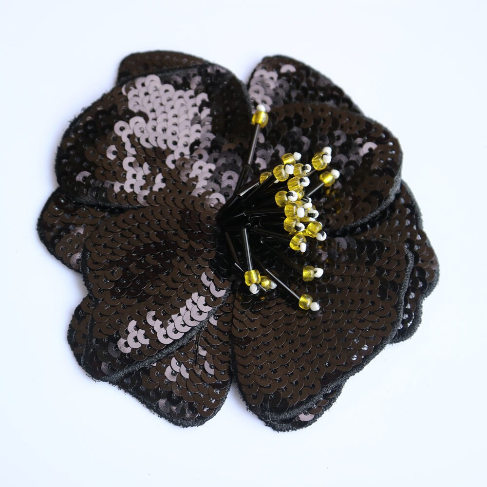 3D Handmade Sequins Flower Beaded Patches for Clothing Rhinestone ...