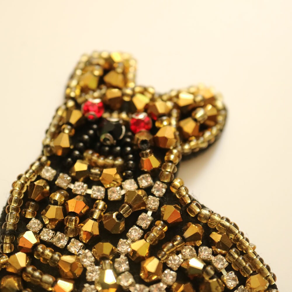 2pcs/lot Lion Rhinestone Beaded Patches for Clothing Sew on - Etsy