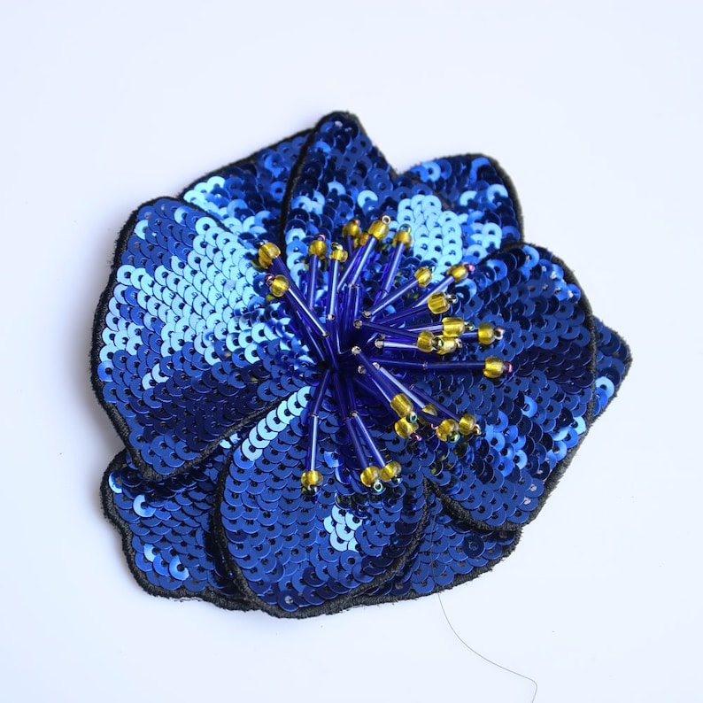 3D Handmade Sequins Flower Beaded Patches for Clothing - Etsy