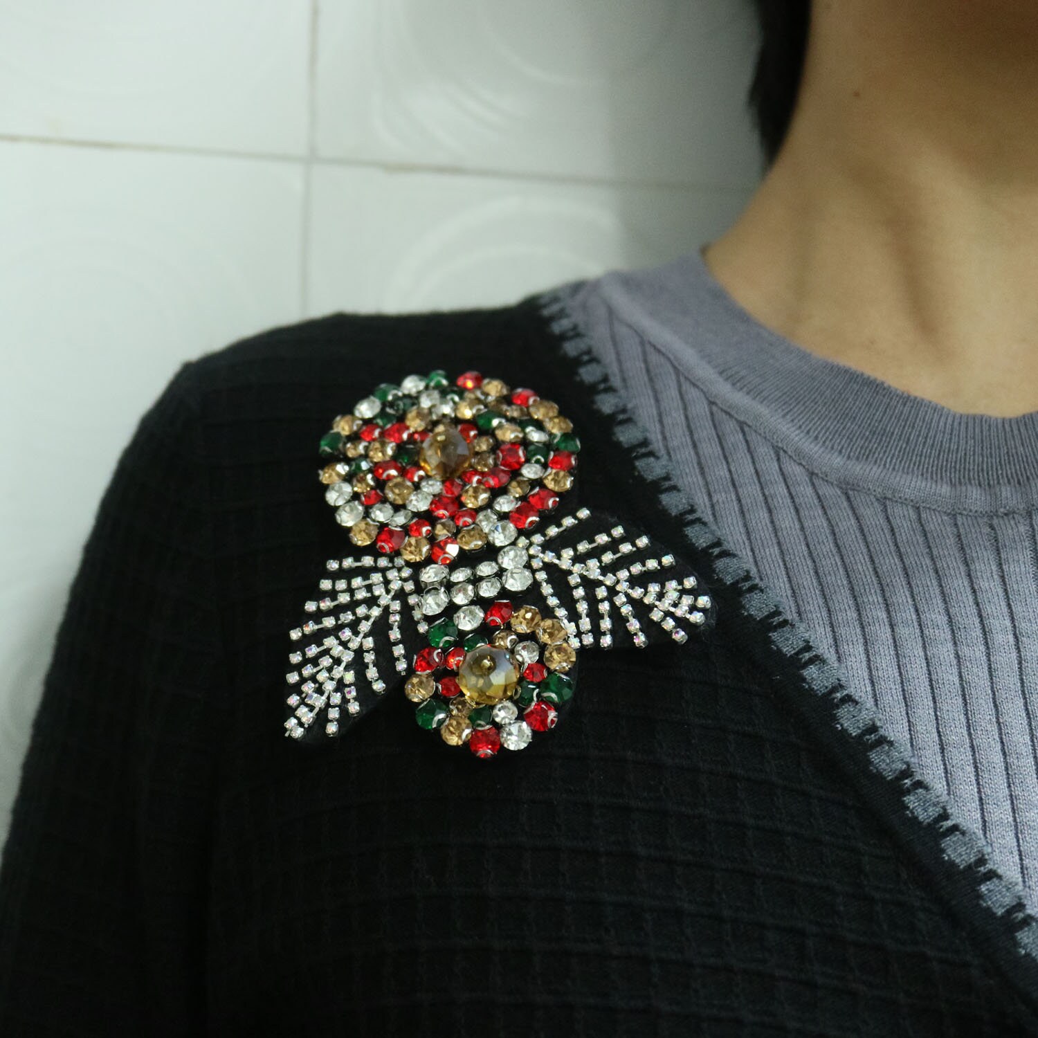 2pc/lot Beaded Embroidered Patches for Clothing Sew on Rhinestone ...
