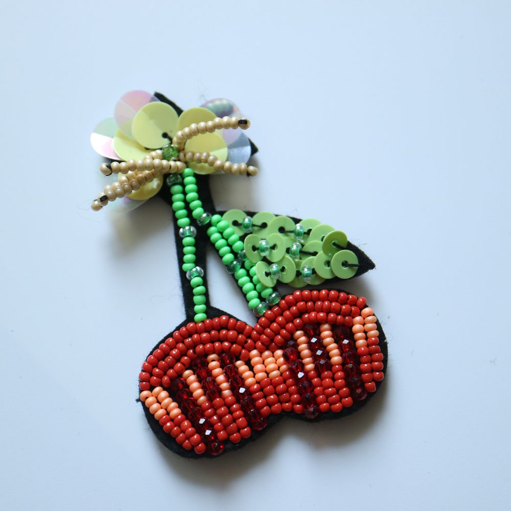 2PC/LOT Fashion Cherry Patch Rhinestone Beaded Patches for - Etsy