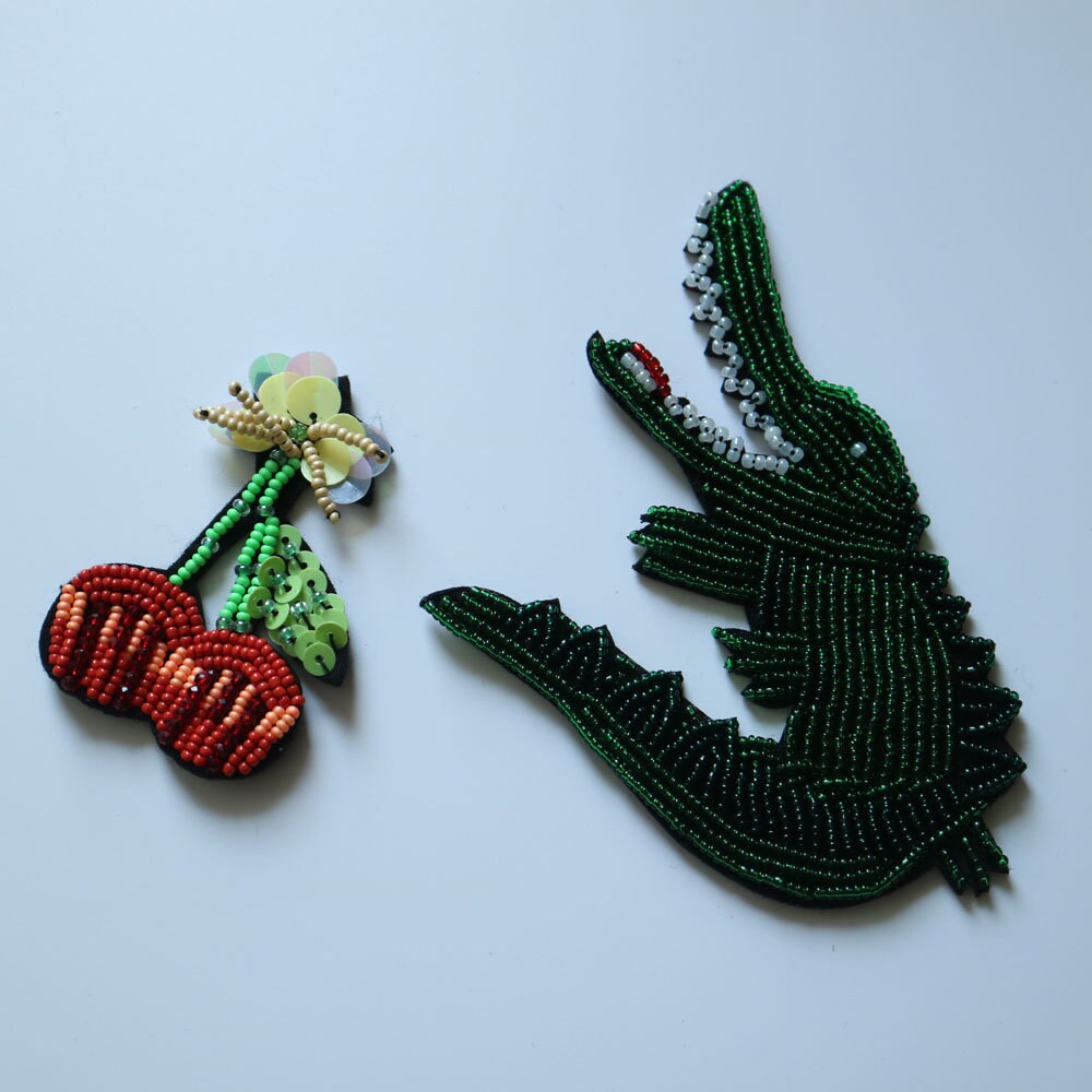 2PC/LOT Fashion Cherry Patch Rhinestone Beaded Patches for - Etsy