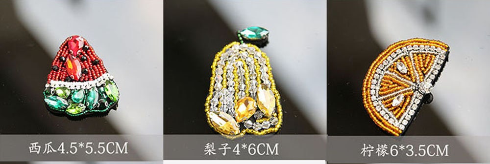 3pcs/lot DIY 3D friuts rhinestone beaded Patches for clothes | Etsy