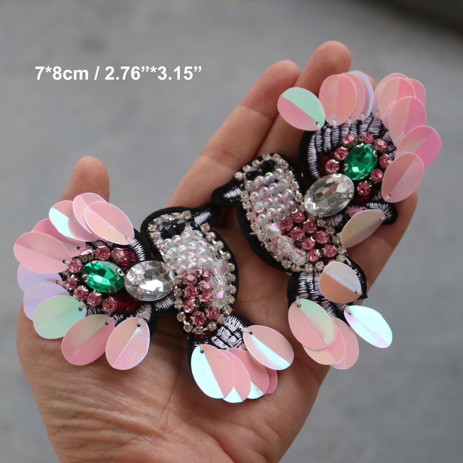 2pc/lot Beaded Embroidered Patches for Clothing Sew on Rhinestone ...