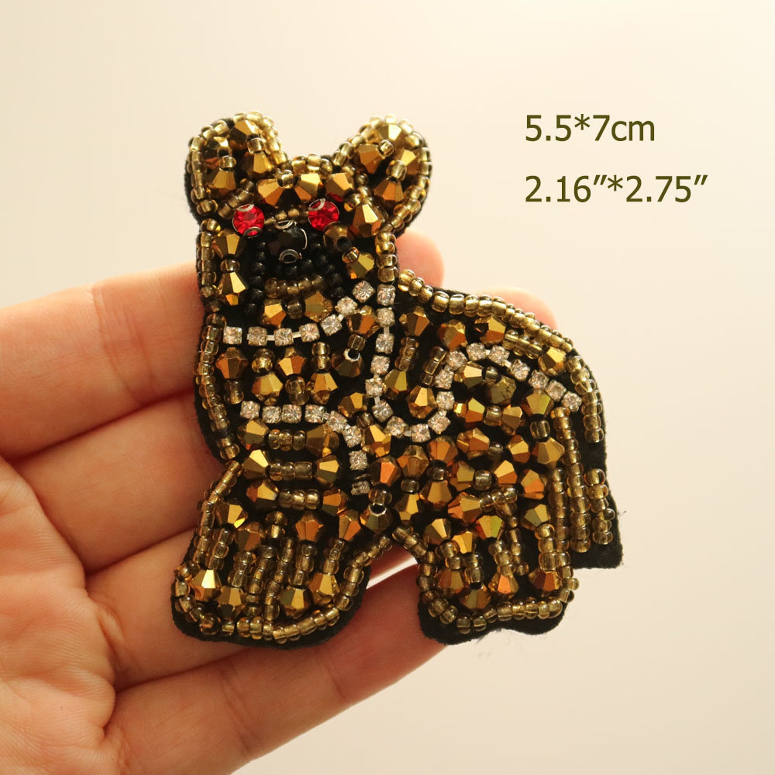 2pcs/lot Lion Rhinestone Beaded Patches for Clothing Sew on - Etsy