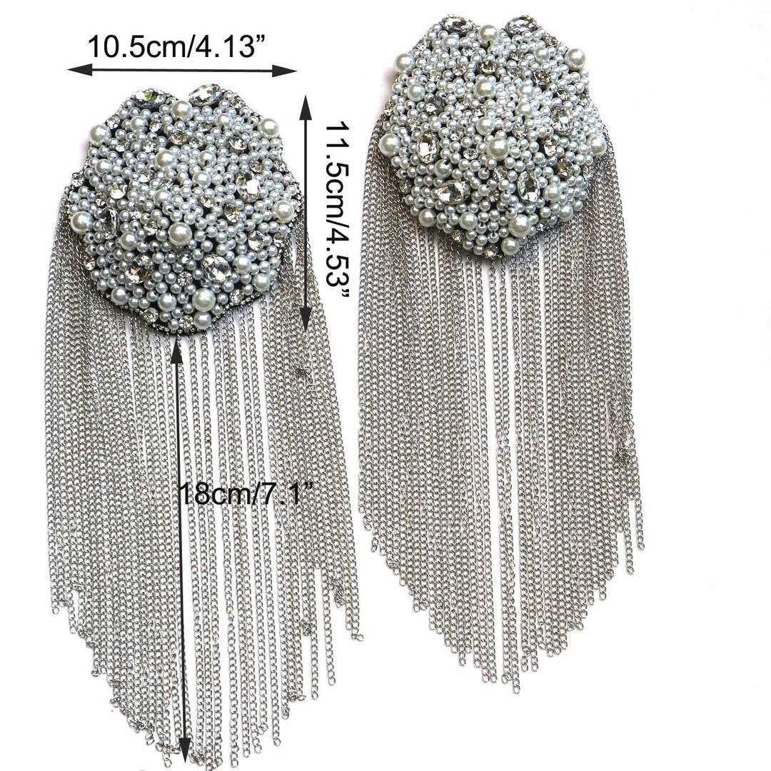 2pcs/set Luxury Beaded Epaulettes for Nightclub Clothes Punk Wind Coat ...