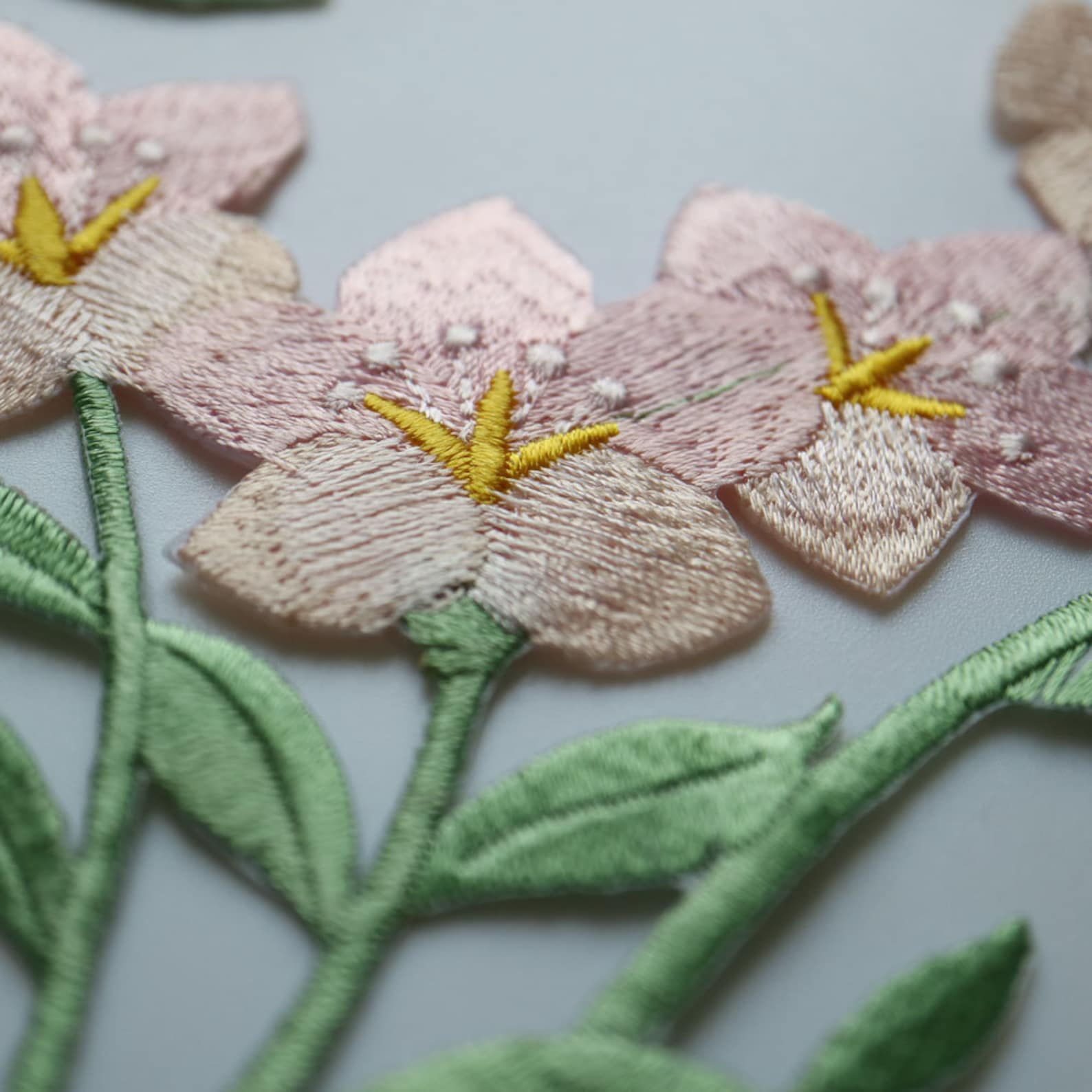 1pair Long Floral Embroidered Patches for Clothing Iron on Embroidery ...