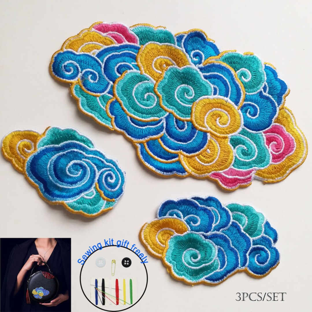 3pcs/set Colorful Cloud Embroidery Patches for Jacket Clothes DIY ...