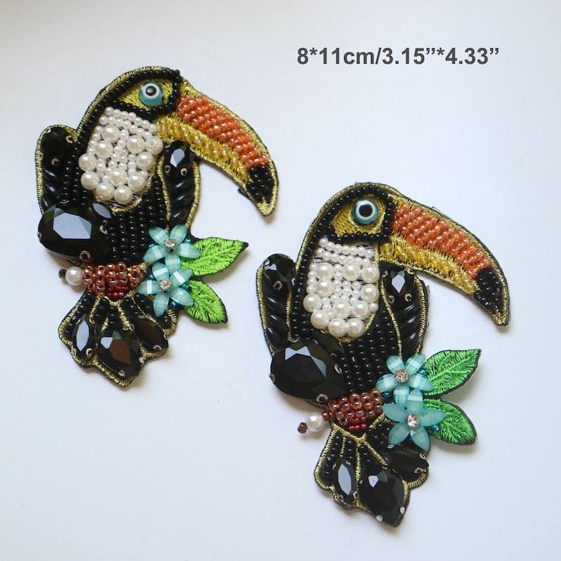 2pc/lot Beaded Embroidered Patches for Clothing Sew on Rhinestone ...