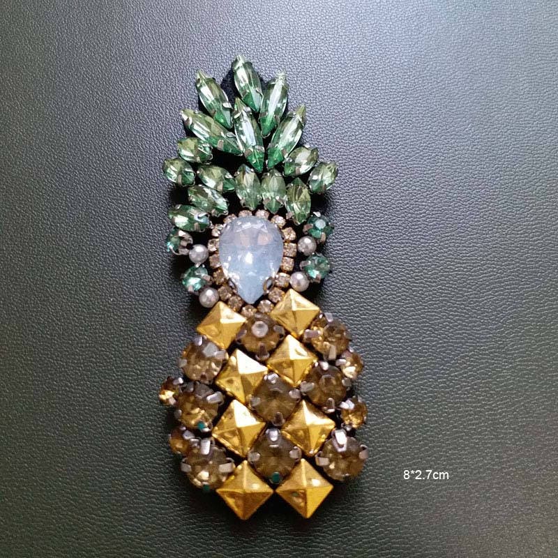 2pc Pineapple Patch 82.7cm 3D Handmade Rhinestone Beaded - Etsy