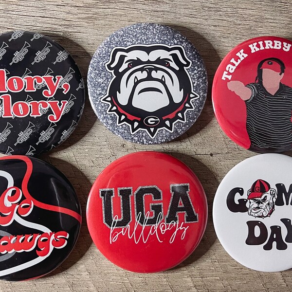 Georgia Game Day Buttons - Etsy