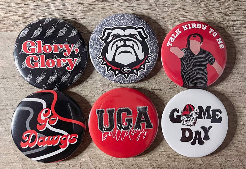 Georgia Game Day Buttons - Etsy