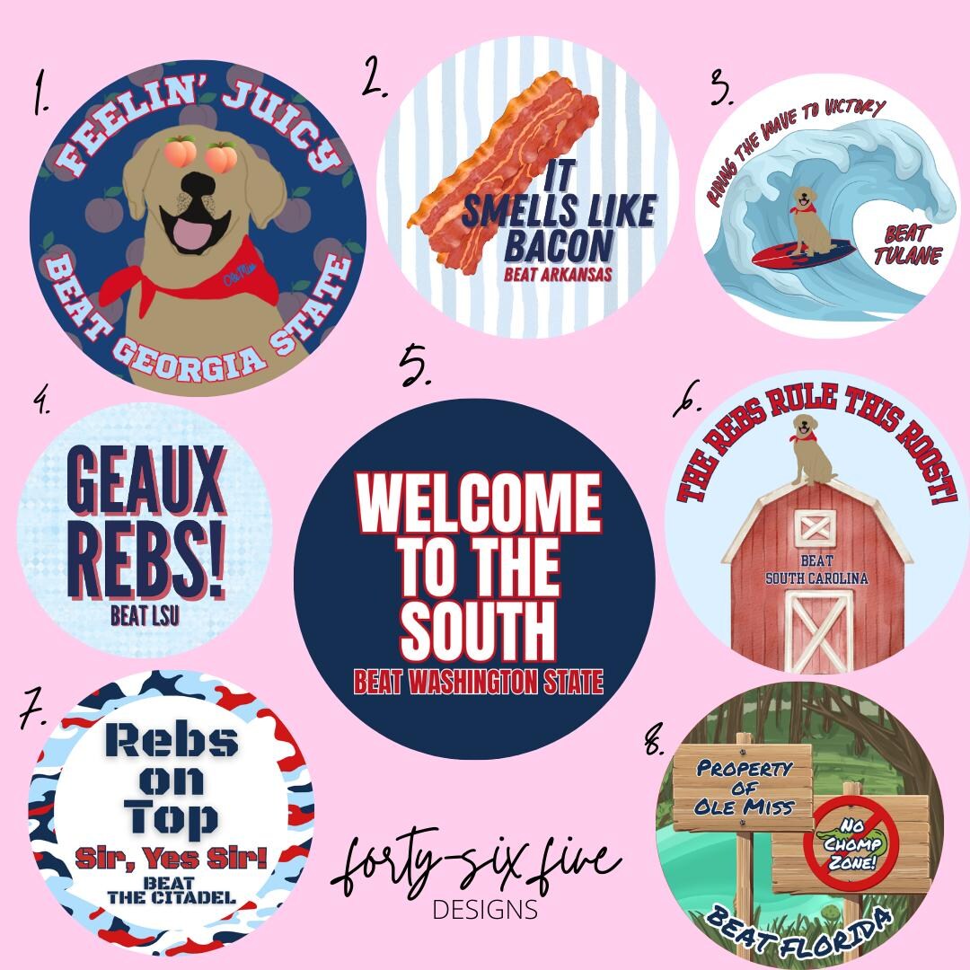Ole Miss 2025 Home Game Day Buttons - Etsy