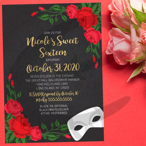 Phantom of the Opera Birthday Invitation - Etsy