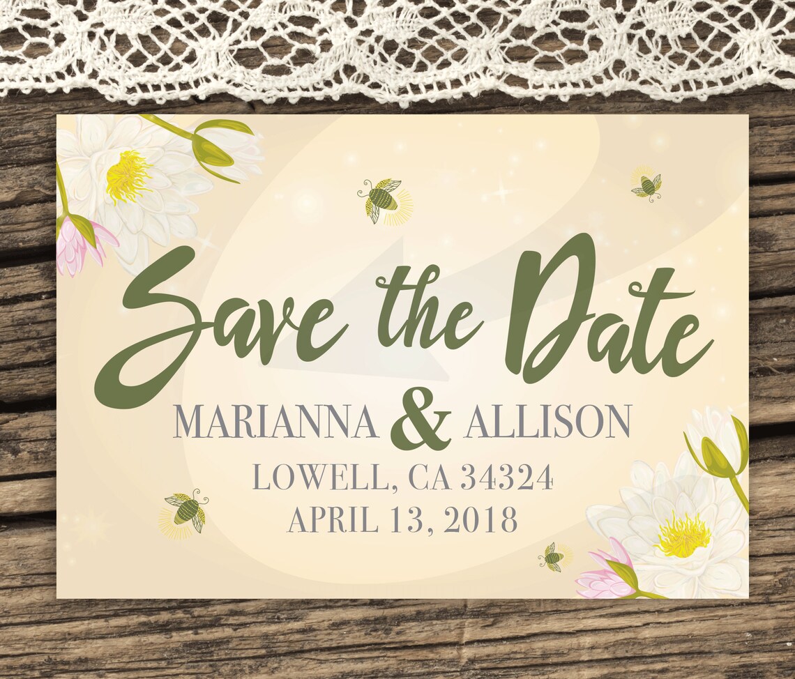 DIY Printable Princess & The Frog Wedding Invitation Save | Etsy