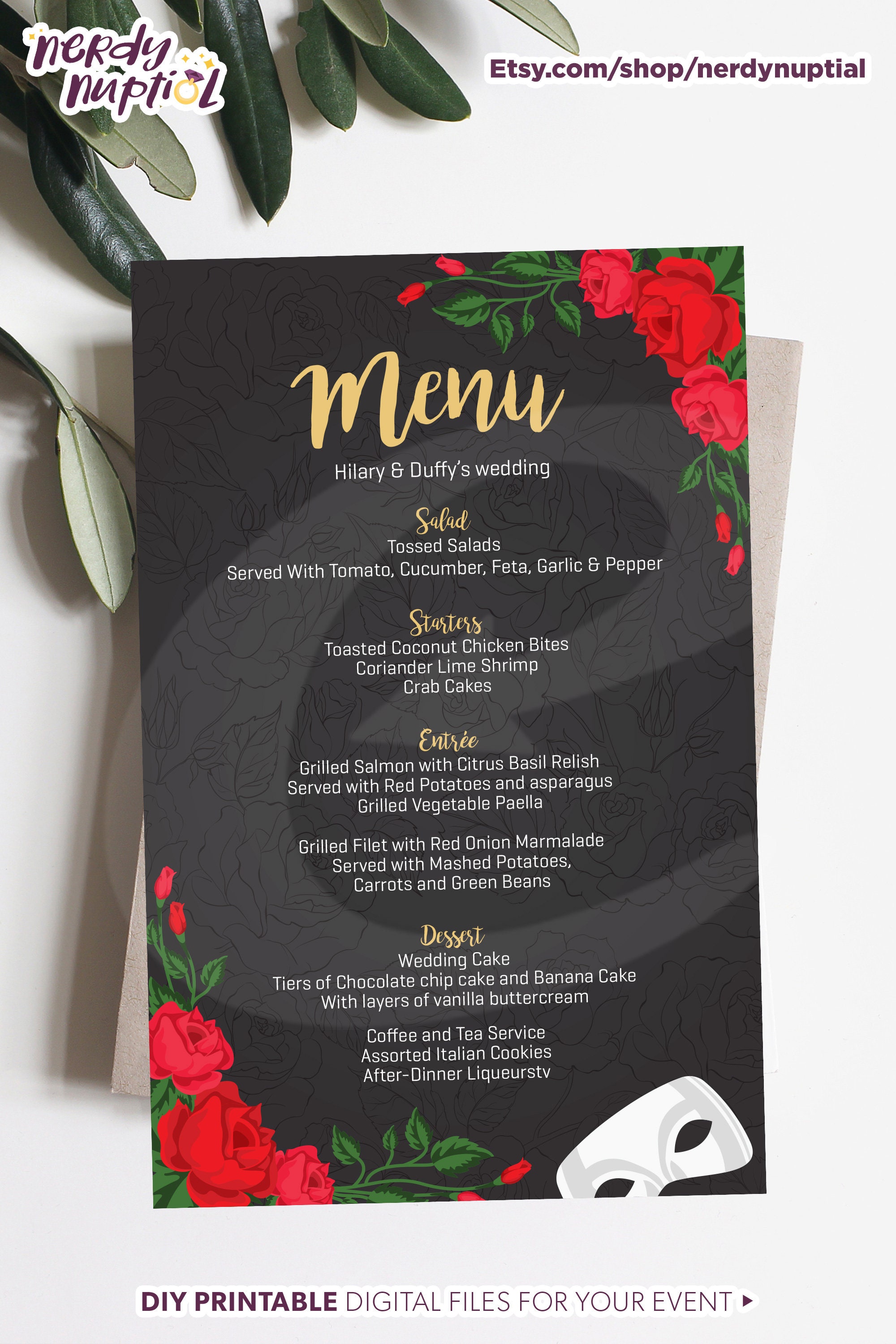 DIY Printable Phantom of the Opera Masquerade Menu Template - Etsy