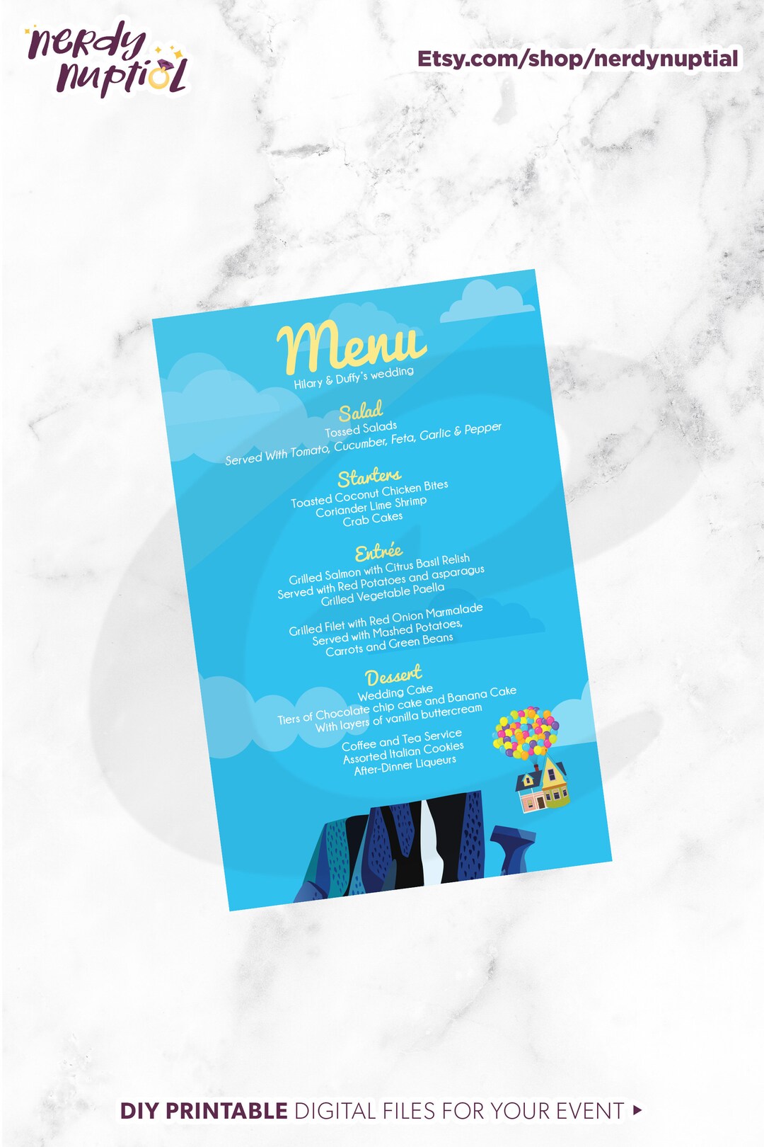 DIY Printable up Inspired Menu Template Enterprise - Etsy