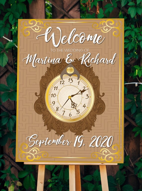 DIY Printable Labyrinth Clock Themed Wedding Welcome Sign - Etsy