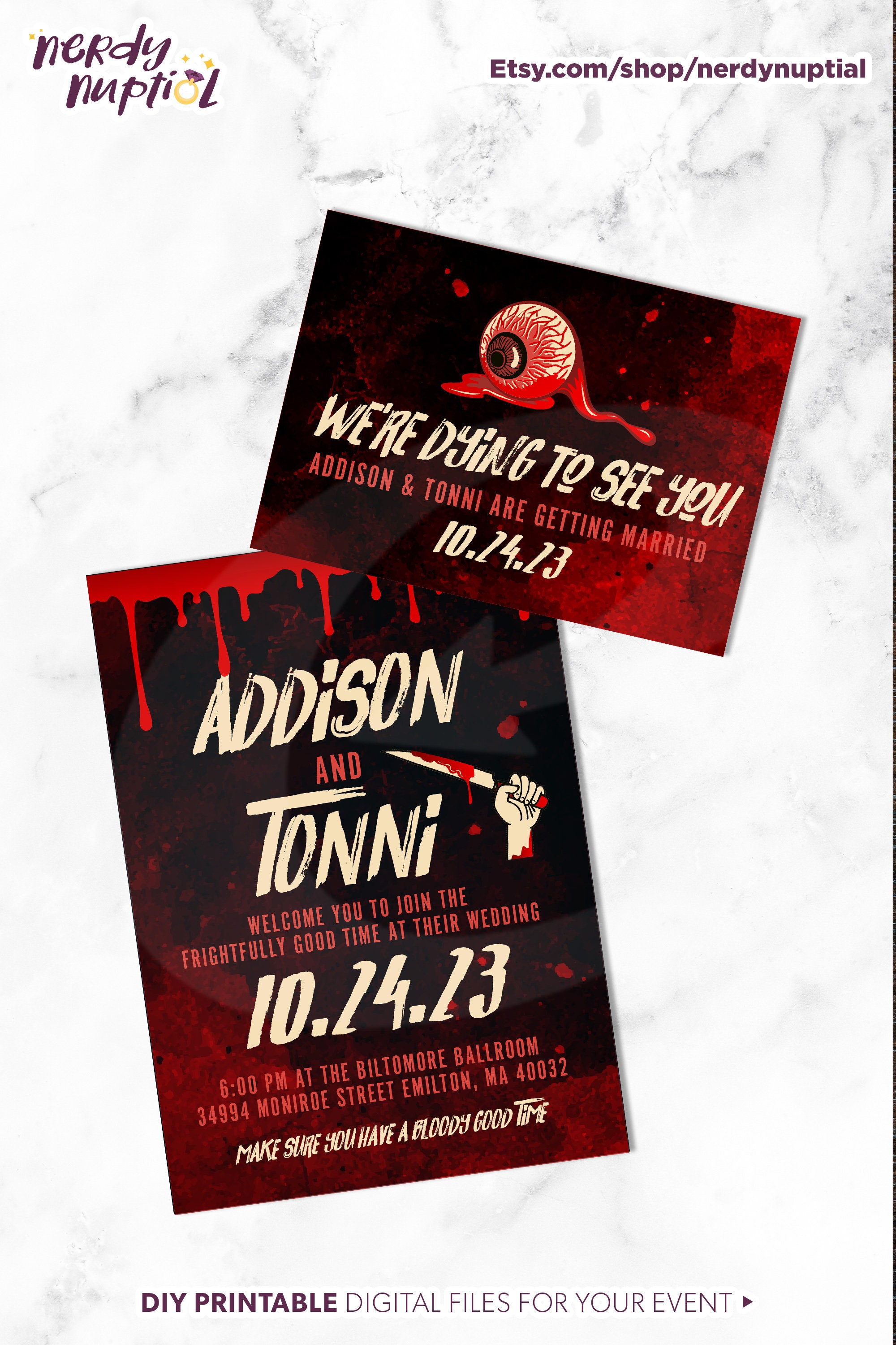 DIY Printable Slasher Horror Movie Wedding Invitation Save - Etsy UK