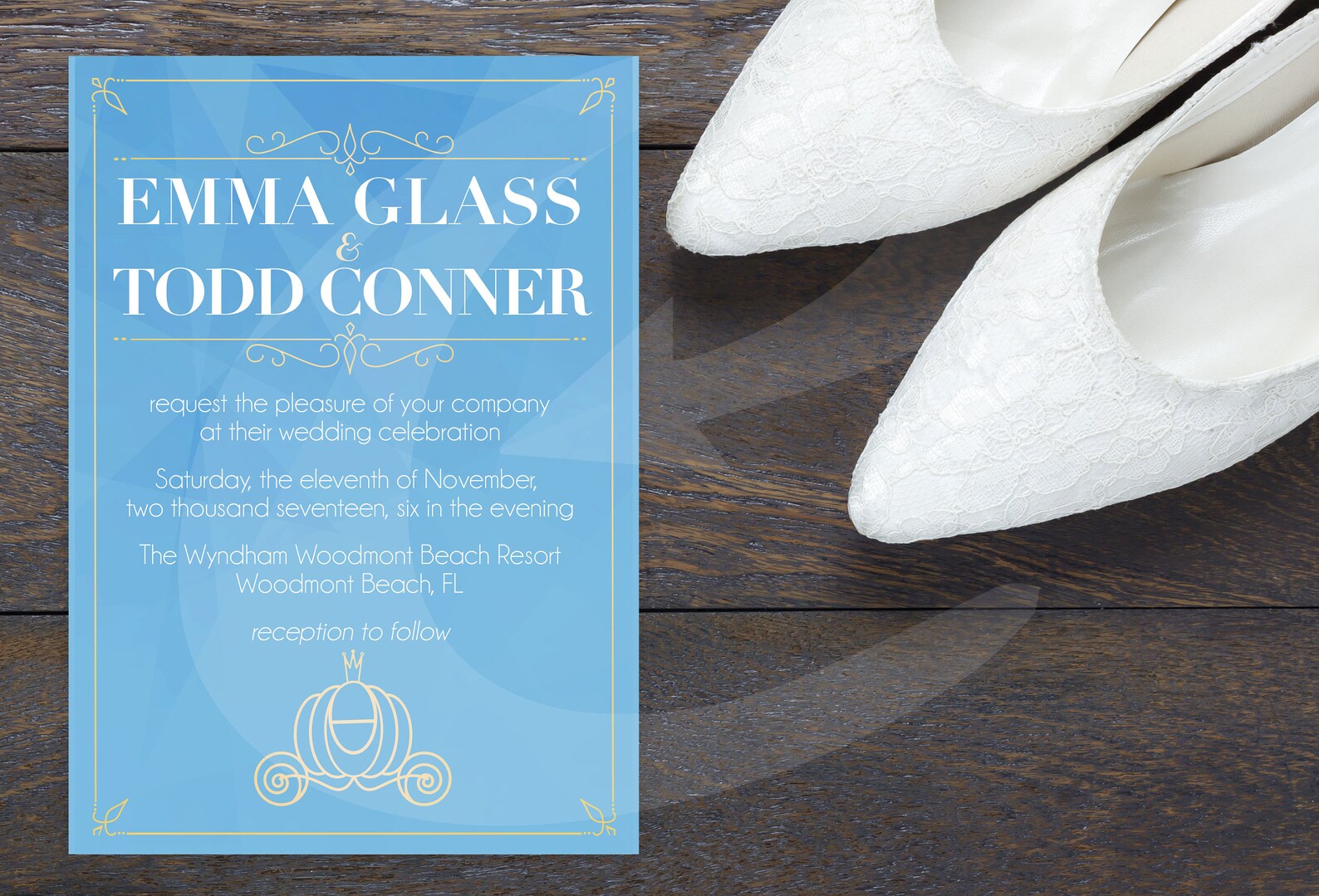 DIY Printable Princess Cinderella Blue Wedding Invitation | Etsy