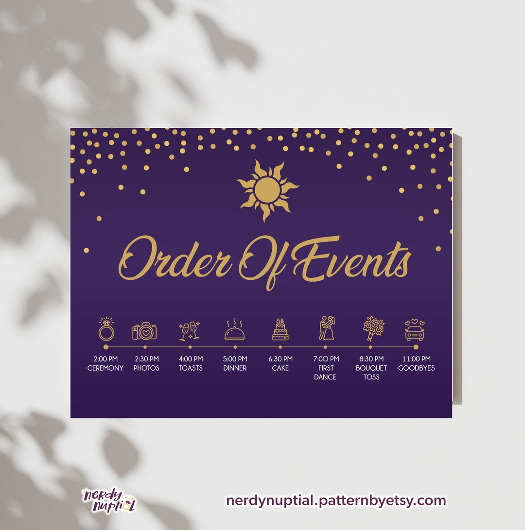 Plantilla de orden de eventos inspirada en DIY Wedding Rapunzel / DIY ...