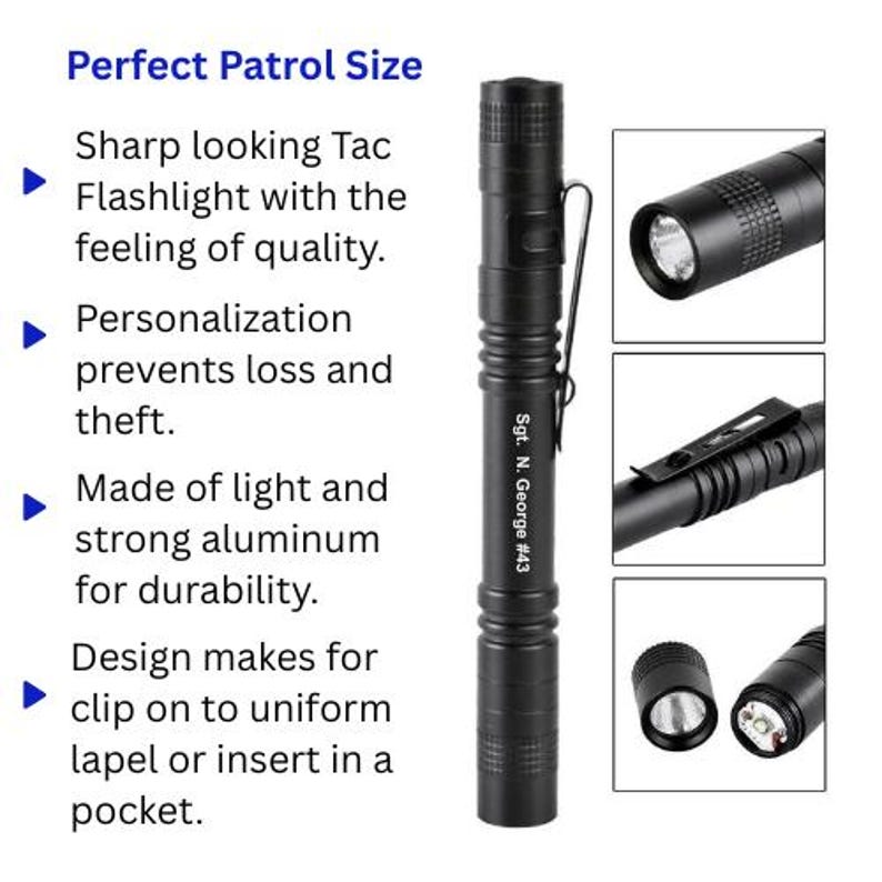 Personalized POLICE FLASHLIGHT - Police Officer Equipment, Father's Day ...