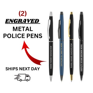 ENGRAVED METAL PENS for Police Officers, (2) Police Officer Pens ...