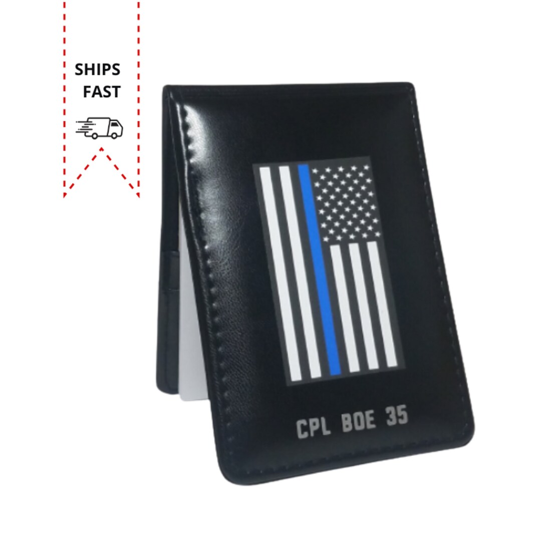 Blue Line Flag Notepad, Police Week Gift, Personalized Police Notebook ...