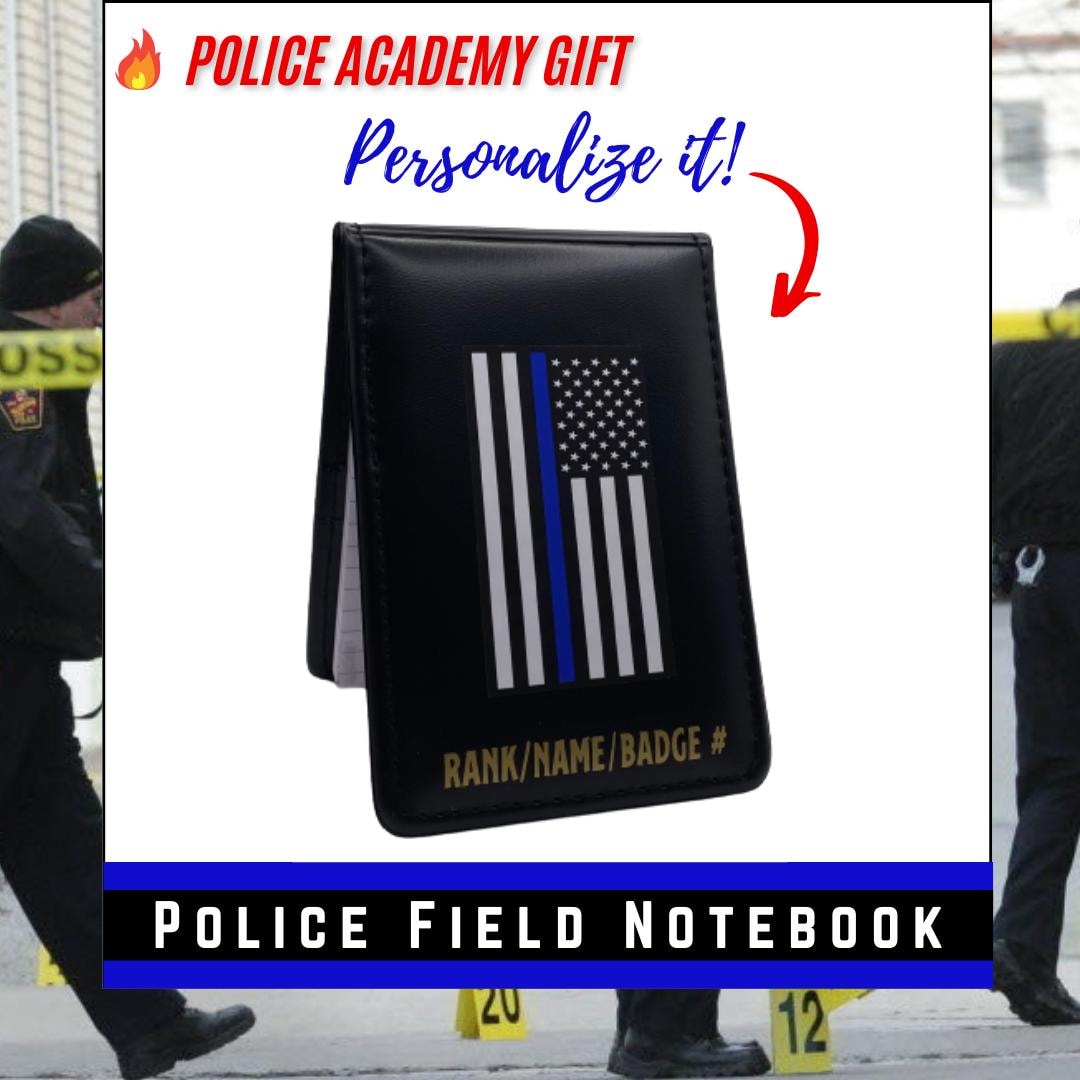 Police Blue Line Flag Notepad, Personalized, Police Notebook, Police ...