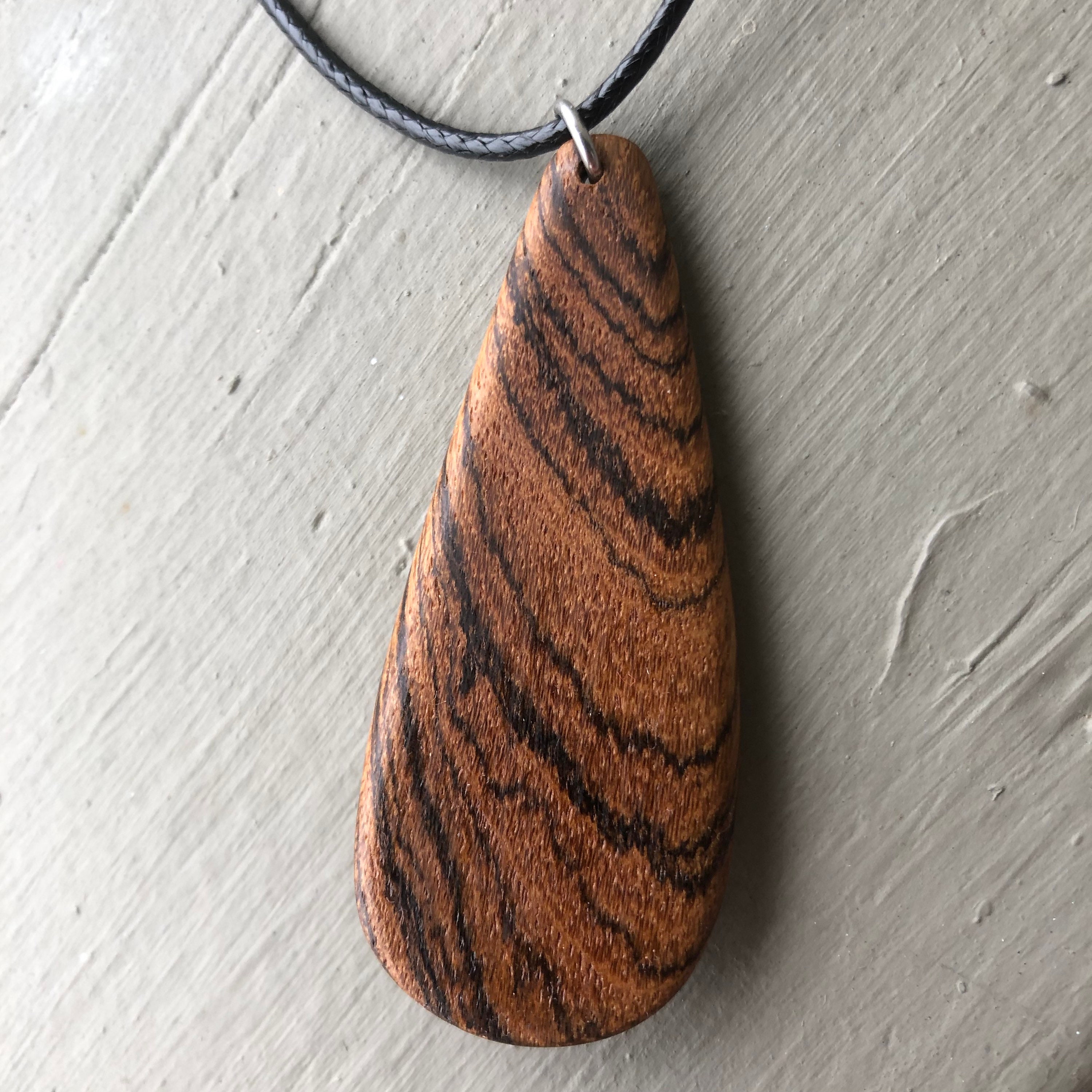 Hand Carved Polynesian Maori Tear Drop Roimata Bocote Necklace With ...
