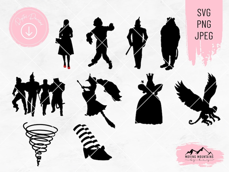 Wizard of Oz Design Bundle - Svg, Png, Jpeg - for Cricut/silhoutte ...