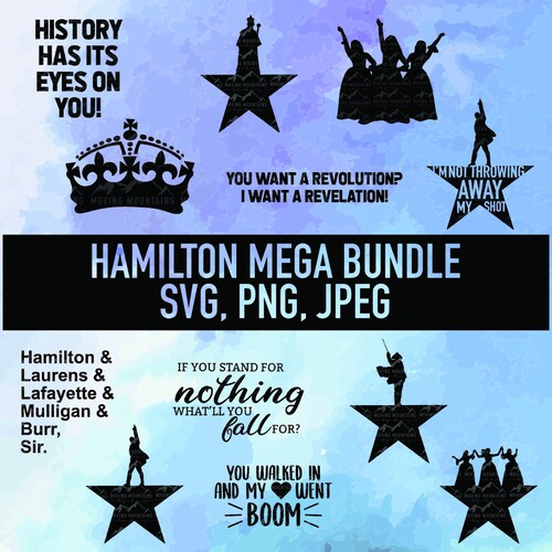 Hamilton Star Designs Cricut Svg-png-jpeg-eps-dxf - Etsy