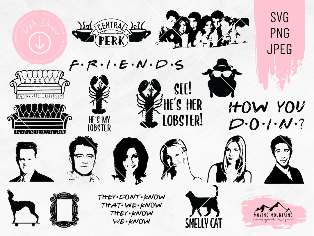 Friends tv Show Design Bundle Svg, Png, Jpeg for Cricut/cutting ...