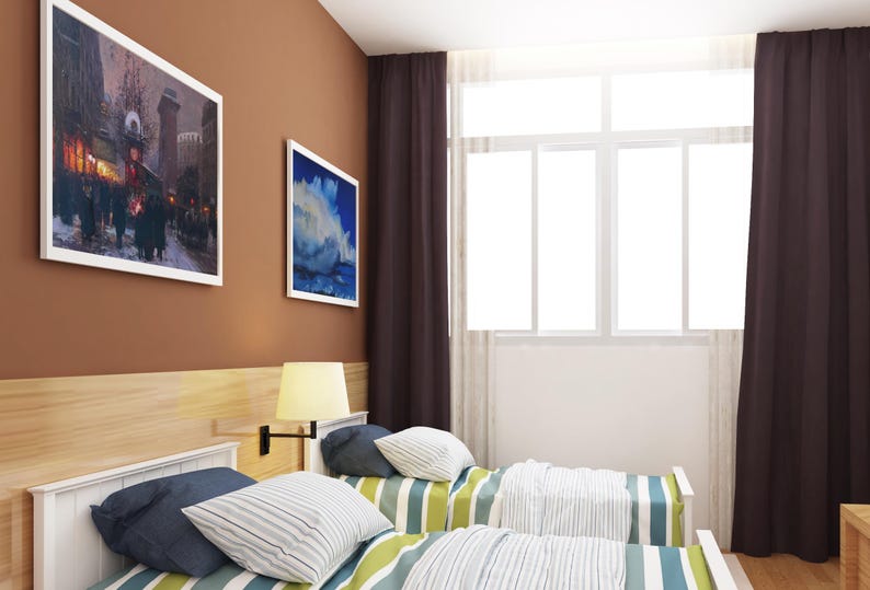 Edouard Leon Cortes Collage Leinwand: Strasse in Saint Denis mit ...