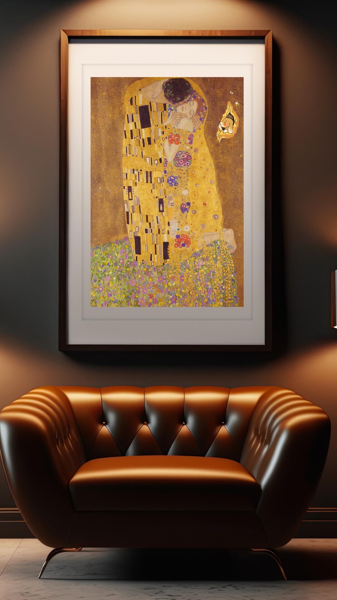 Klimt-inspired 'the Kiss' Framed Art Print Collage - Unique Wall Decor ...
