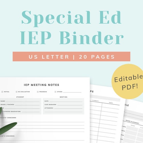 IEP Binder for Special Education Teacher School Psychologist - Etsy