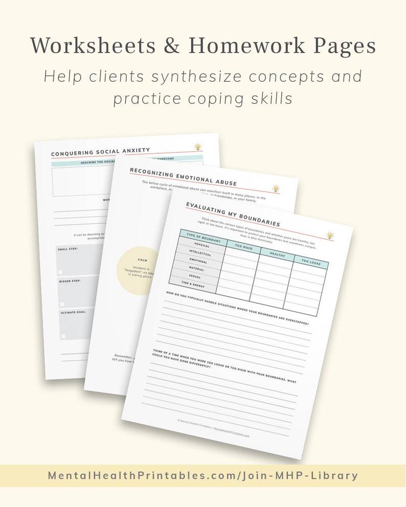 Therapist, Counselors, School Psychologist Handouts | Printable Mental ...