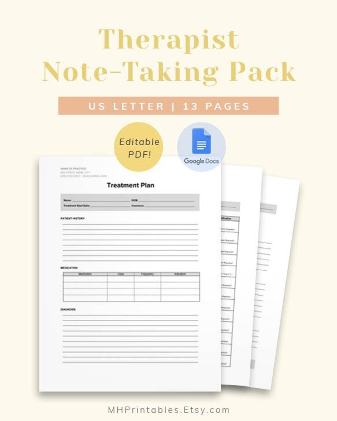Counselor Notes for Therapists & Psychiatrists, Note Taking Treatment ...