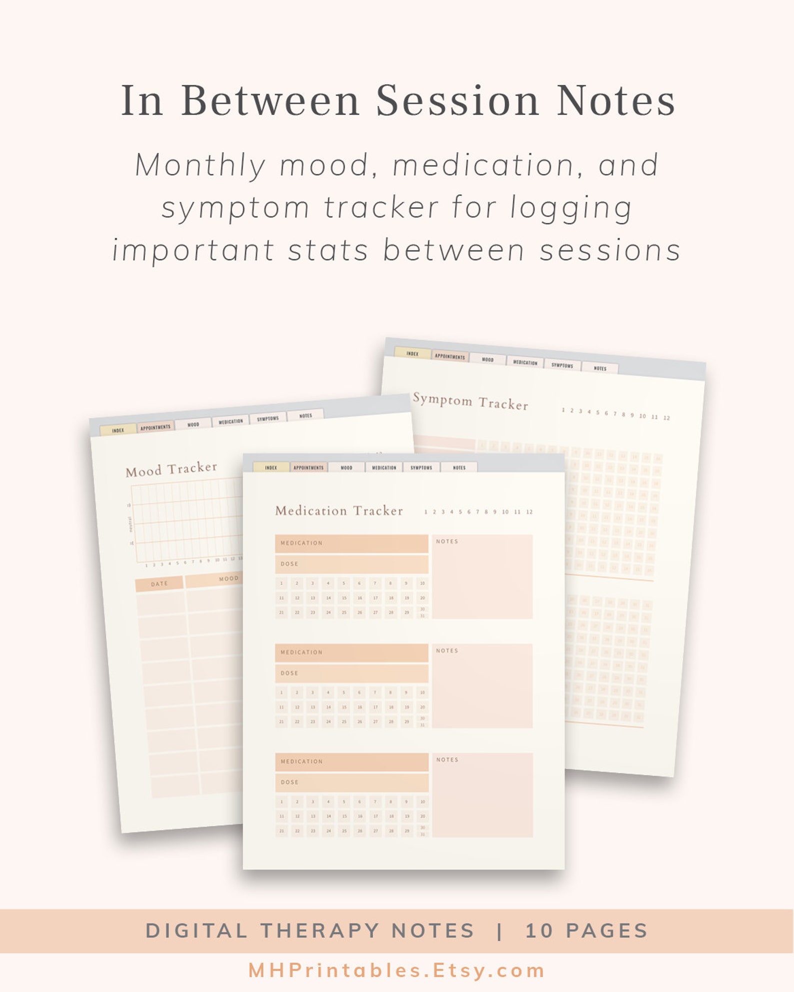 Digital Therapy Journal and Notebook | Session Meeting Notes for ...