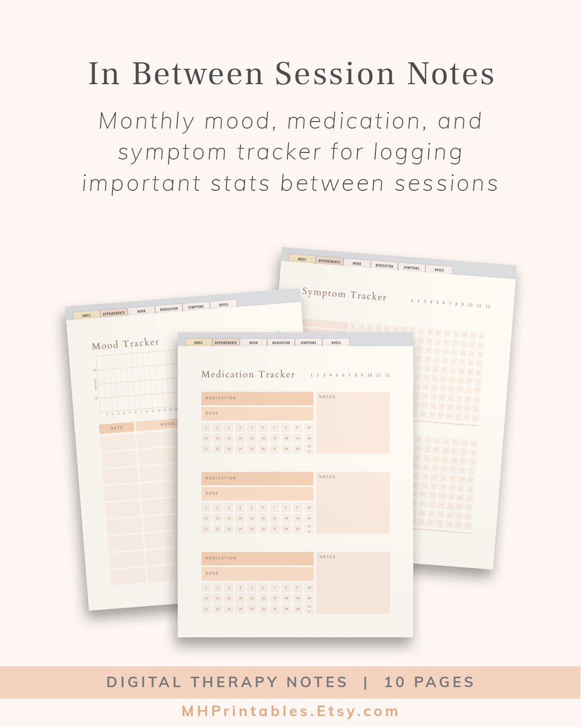 Digital Therapy Journal and Notebook | Session Meeting Notes for ...