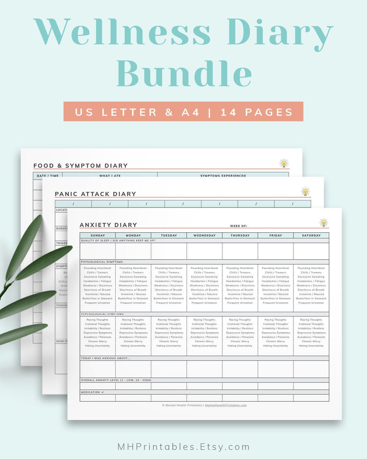 Mental Health & Self-care Wellness Trackers Depression - Etsy