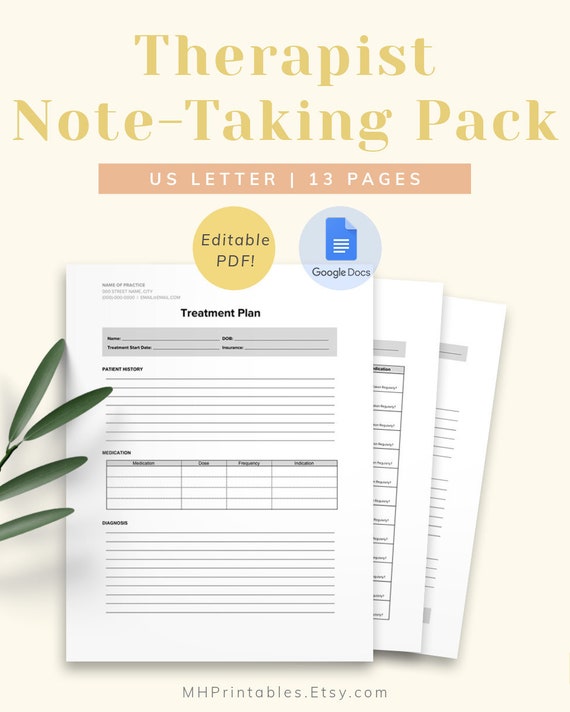 Counselor Notes for Therapists & Psychiatrists Note Taking | Etsy