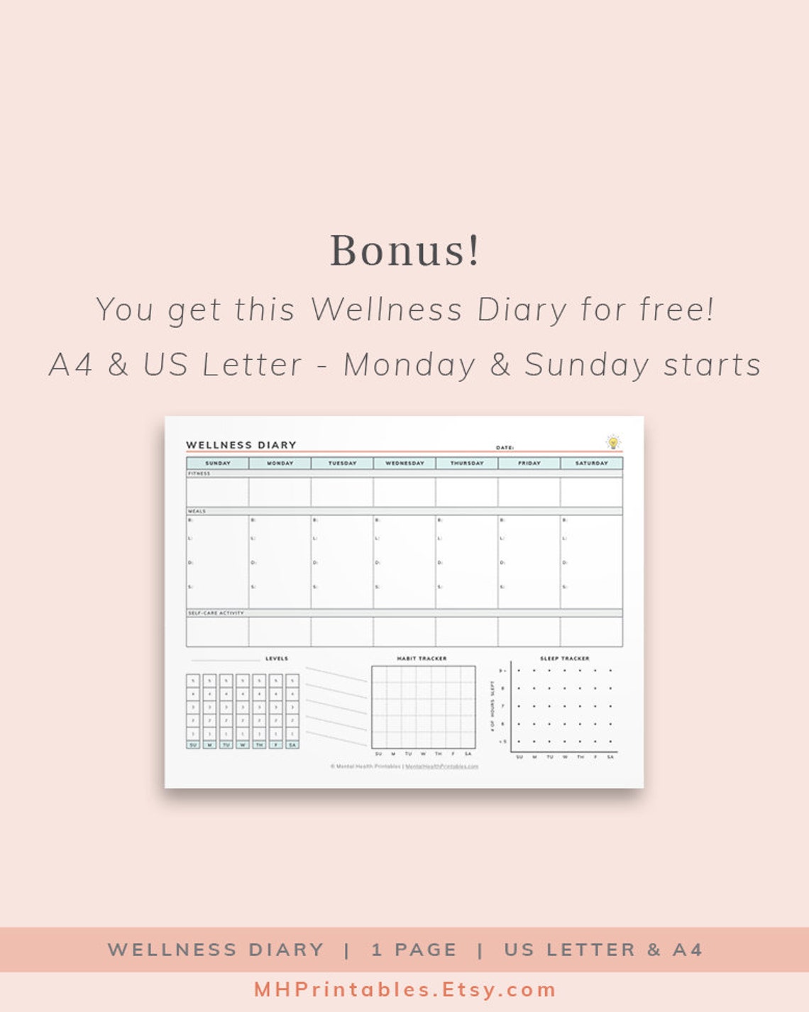 Depression Diary Journal, Weekly Tracker for Symptoms and Depressive ...