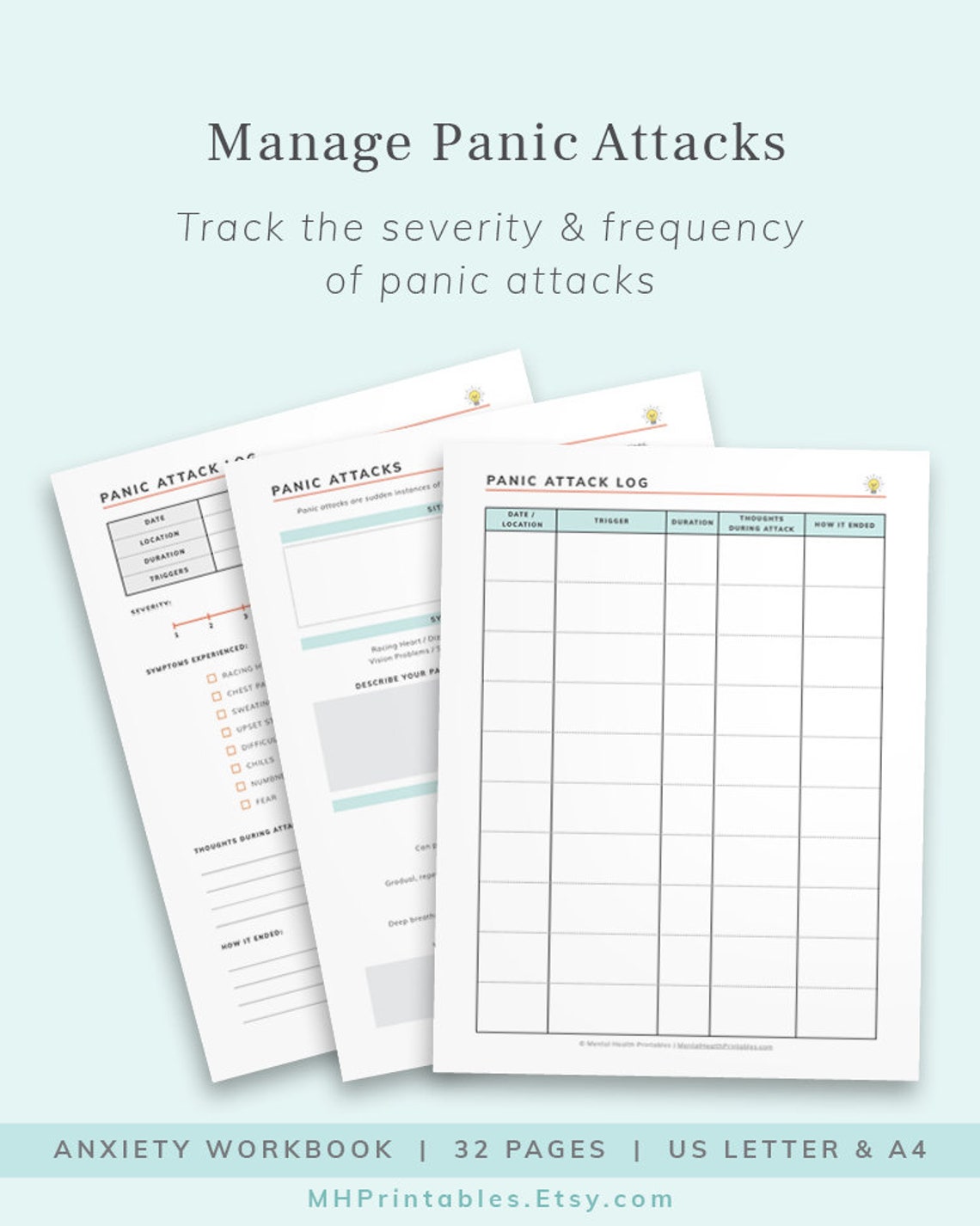 Anxiety Mental Health Journal | Printable Therapy Worksheet | CBT ...