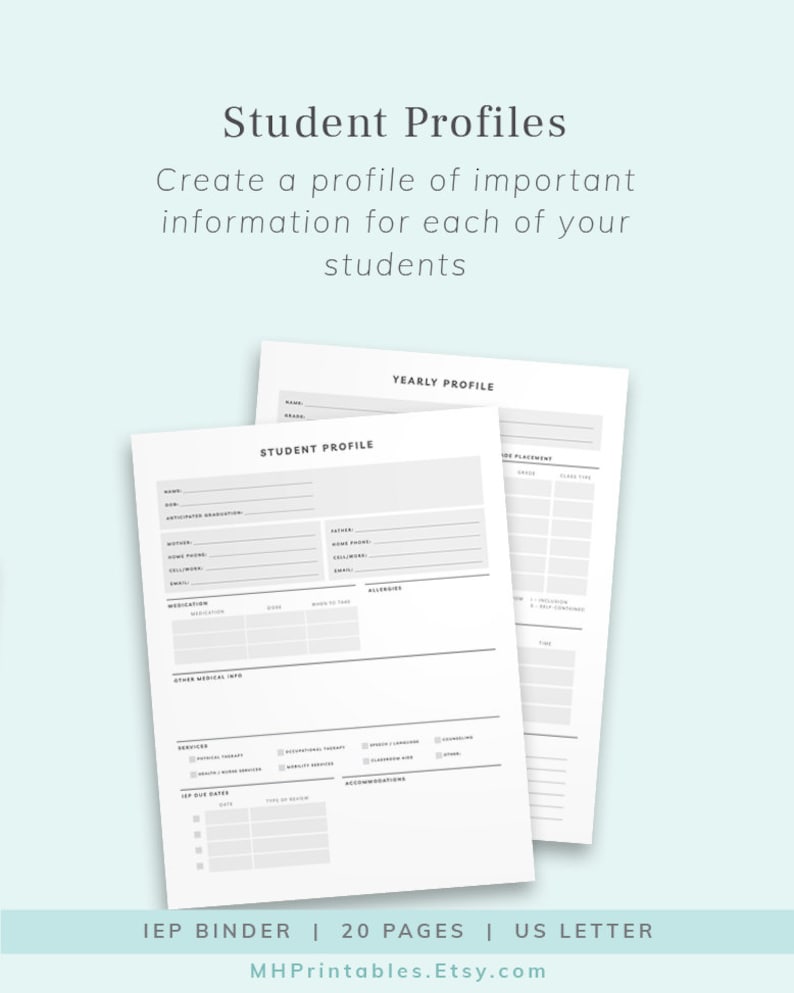 IEP Binder for Special Education Teacher School Psychologist - Etsy