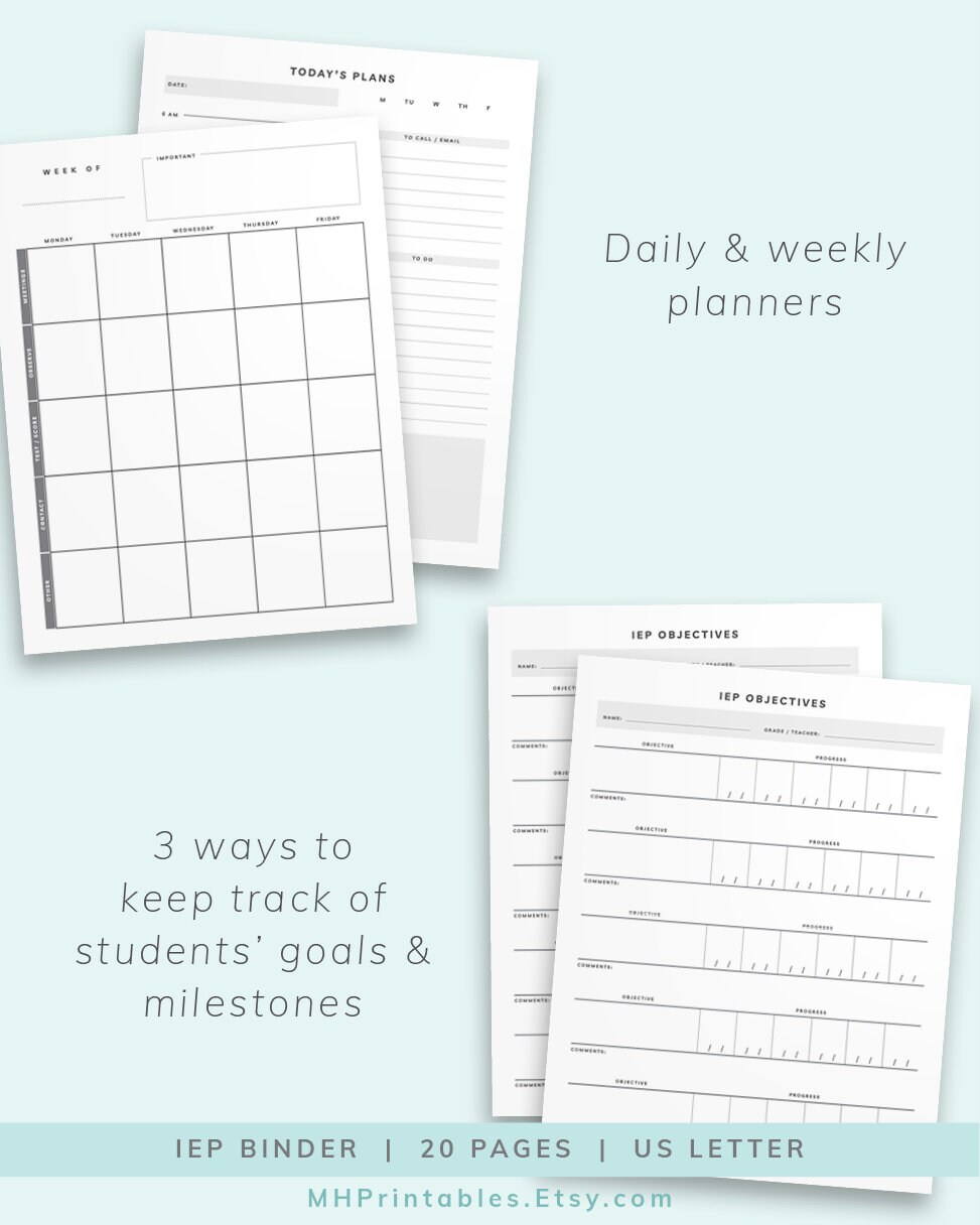 IEP Binder for Special Education Teacher School Psychologist - Etsy